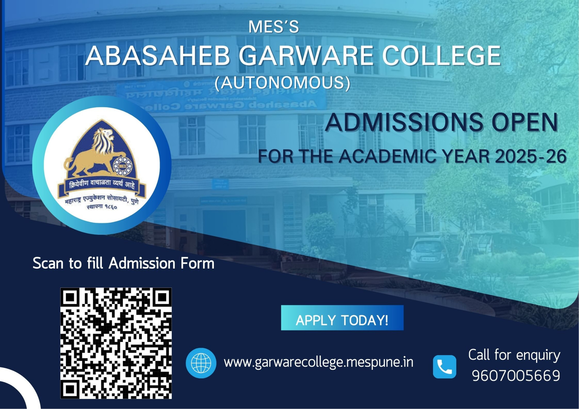 Admissions 2025-26 – MES Abasaheb Garware College, Pune